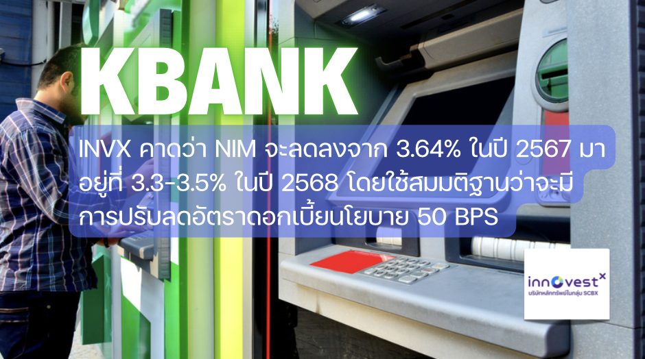 AiO : INVX มอง KBANK กำไรปี 68-69 โตต่อเนื่อง ปรับราคาเป้าหมายเป็น 174 บาท คงคำแนะนำ NEUTRAL ...