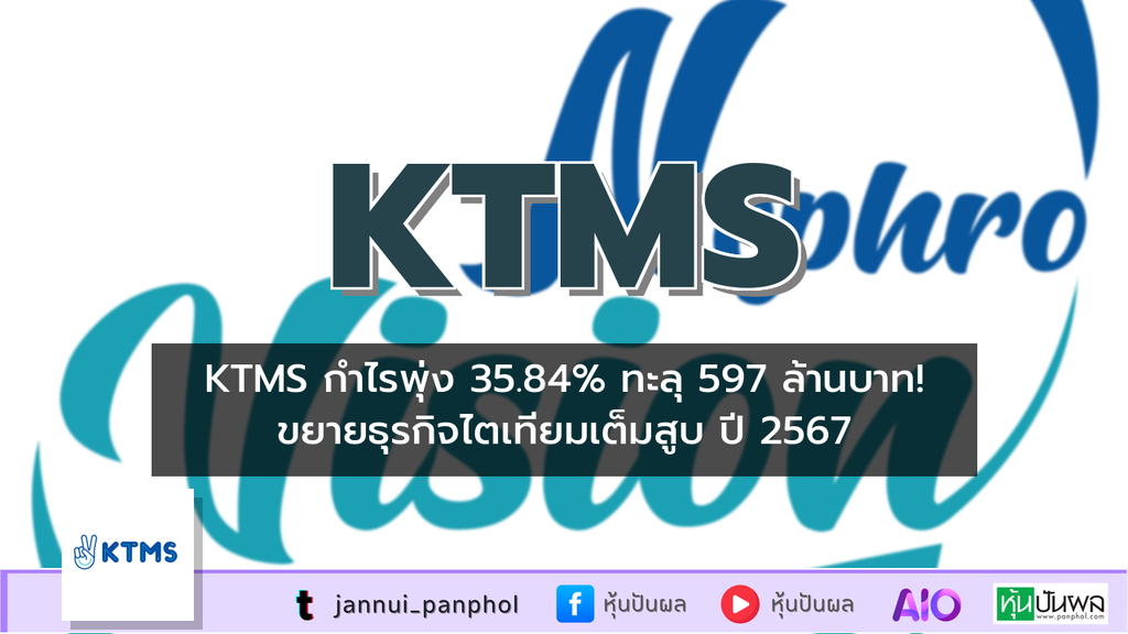 AiO : KTMS กำไรพุ่ง 35.84% ทะลุ 597 ล้านบาท! ขยายธุรกิจไตเทียมเต็มสูบ ปี 2567 - ข่าวหุ้น