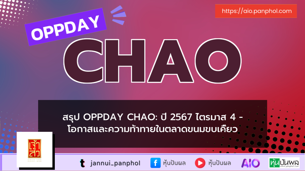 AiO : สรุป OPPDAY CHAO: ปี 2567 ไตรมาส 4 - โอกาสและความท้าทายในตลาดขนมขบเคี้ยว - ข่าวหุ้น