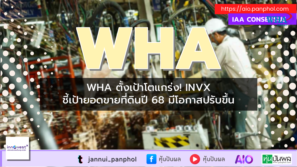 AiO : WHA ตั้งเป้าโตแกร่ง! INVX ชี้เป้ายอดขายที่ดินปี 68 มีโอกาสปรับขึ้น - ข่าวหุ้น