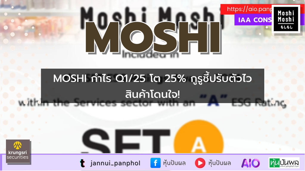 AiO : MOSHI กำไร Q1/25 โต 25% กูรูชี้ปรับตัวไว สินค้าโดนใจ! - ข่าวหุ้น