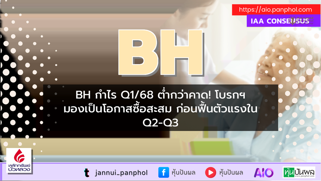 AiO : BH กำไร Q1/68 ต่ำกว่าคาด! โบรกฯ มองเป็นโอกาสซื้อสะสม ก่อนฟื้นตัวแรงใน Q2-Q3 - ข่าวหุ้น