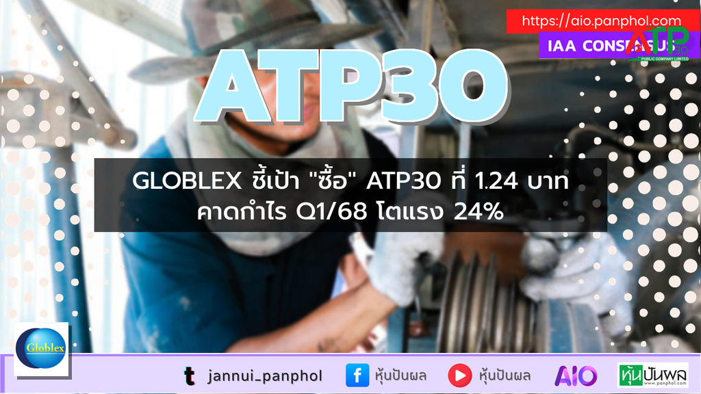 AiO : GLOBLEX ชี้เป้า "ซื้อ" ATP30 ที่ 1.24 บาท คาดกำไร Q1/68 โตแรง 24% - ข่าวหุ้น