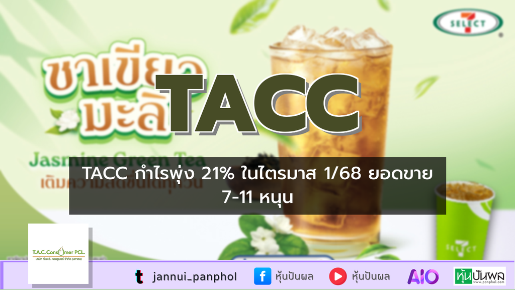 AiO : TACC กำไรพุ่ง 21% ในไตรมาส 1/68 ยอดขาย 7-11 หนุน - ข่าวหุ้น