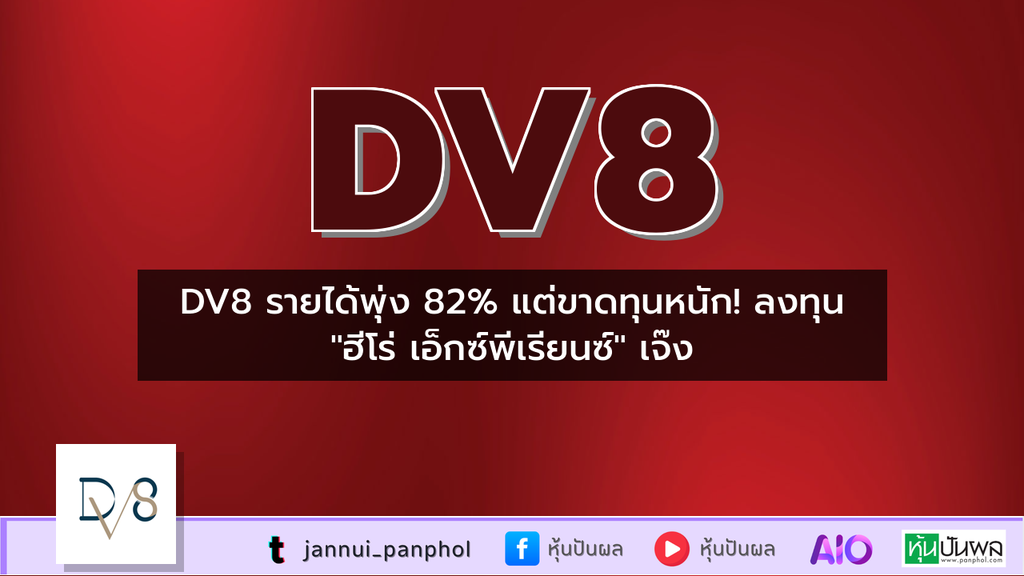 AiO : DV8 รายได้พุ่ง 82% แต่ขาดทุนหนัก! ลงทุน "ฮีโร่ เอ็กซ์พีเรียนซ์" เจ๊ง - ข่าวหุ้น