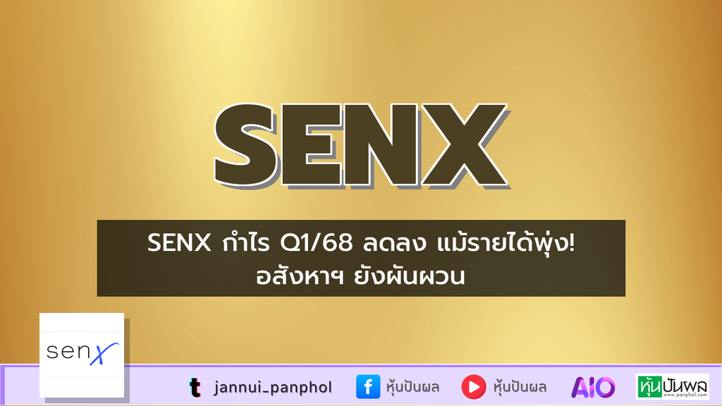 AiO : SENX กำไร Q1/68 ลดลง แม้รายได้พุ่ง! อสังหาฯ ยังผันผวน - ข่าวหุ้น