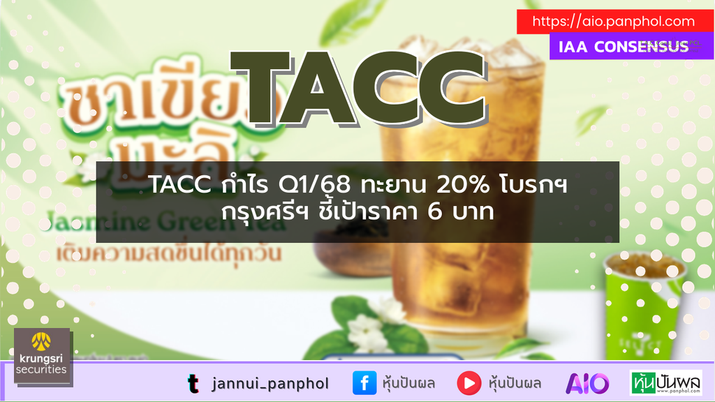 AiO : TACC กำไร Q1/68 ทะยาน 20% โบรกฯ กรุงศรีฯ ชี้เป้าราคา 6 บาท - ข่าวหุ้น