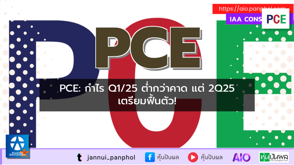 AiO : PCE: กำไร Q1/25 ต่ำกว่าคาด แต่ 2Q25 เตรียมฟื้นตัว! - ข่าวหุ้น