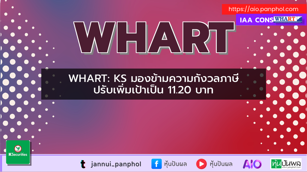 AiO : WHART: KS มองข้ามความกังวลภาษี ปรับเพิ่มเป้าเป็น 11.20 บาท - ข่าวหุ้น