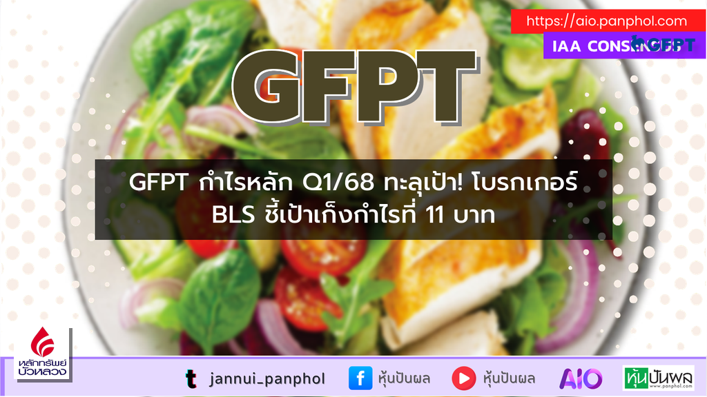 AiO : GFPT กำไรหลัก Q1/68 ทะลุเป้า! โบรกเกอร์ BLS ชี้เป้าเก็งกำไรที่ 11 บาท - ข่าวหุ้น