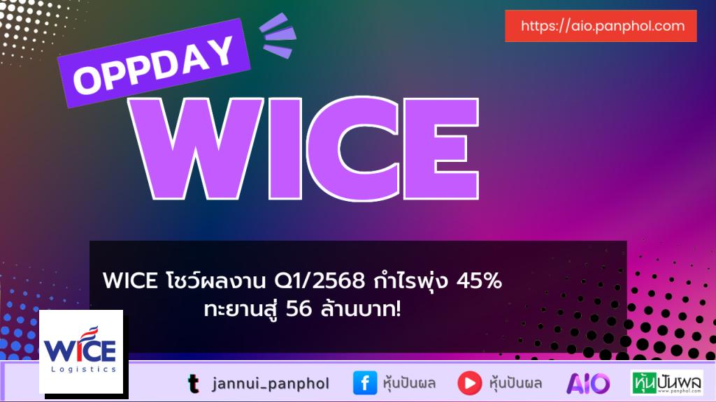 AiO : WICE โชว์ผลงาน Q1/2568 กำไรพุ่ง 45% ทะยานสู่ 56 ล้านบาท! - ข่าวหุ้น