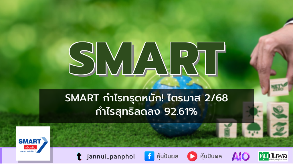 AiO : SMART กำไรทรุดหนัก! ไตรมาส 2/68 กำไรสุทธิลดลง 92.61% - ข่าวหุ้น