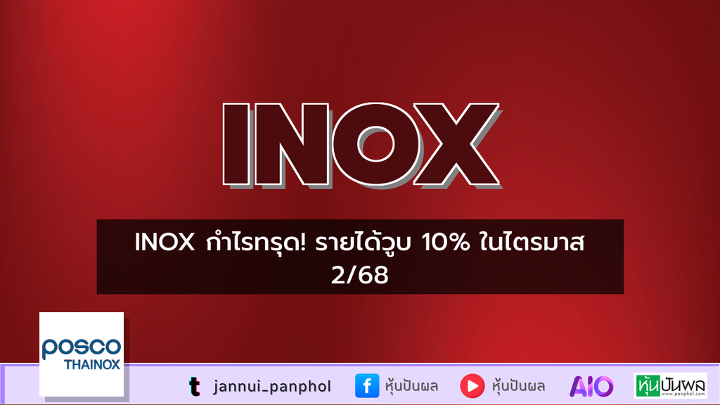 AiO : INOX กำไรทรุด! รายได้วูบ 10% ในไตรมาส 2/68 - ข่าวหุ้น