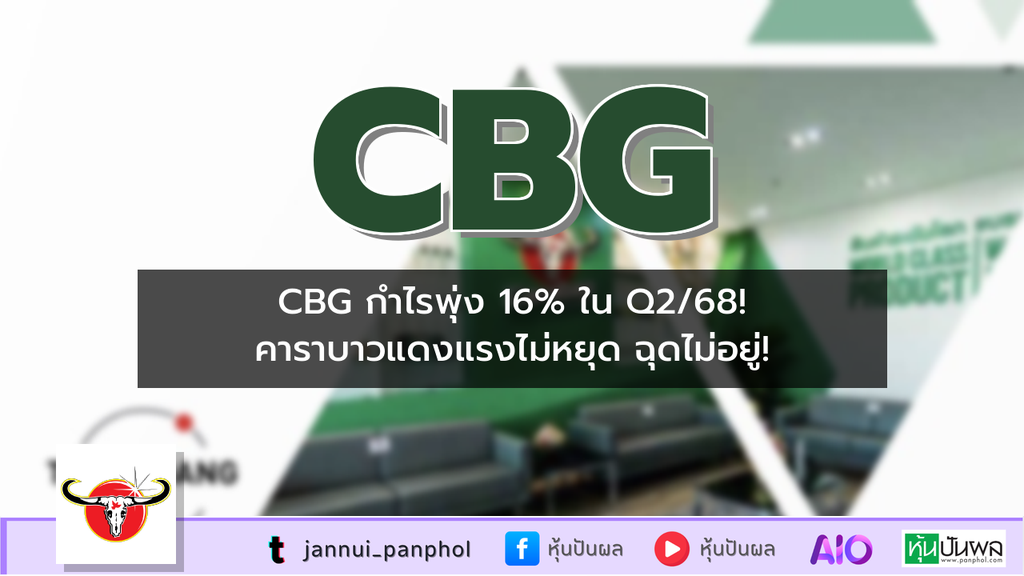 AiO : CBG กำไรพุ่ง 16% ใน Q2/68! คาราบาวแดงแรงไม่หยุด ฉุดไม่อยู่! - ข่าวหุ้น