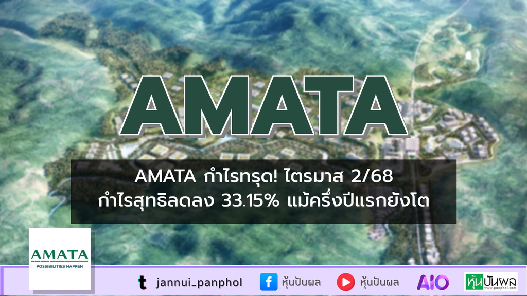AiO : AMATA กำไรทรุด! ไตรมาส 2/68 กำไรสุทธิลดลง 33.15% แม้ครึ่งปีแรกยังโต - ข่าวหุ้น