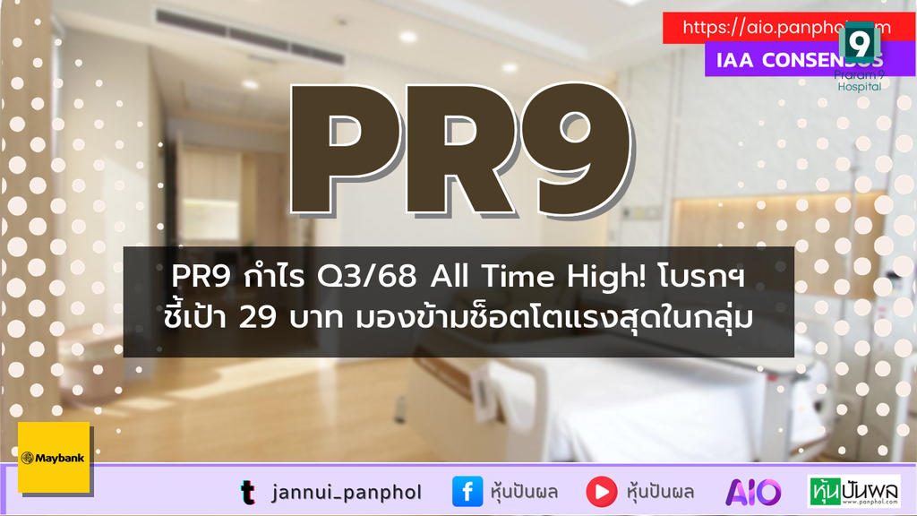 AiO : PR9 กำไร Q3/68 All Time High! โบรกฯ ชี้เป้า 29 บาท มองข้ามช็อตโตแรงสุดในกลุ่ม - ข่าวหุ้น